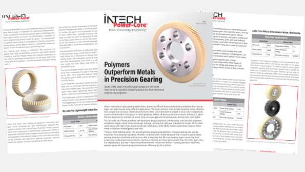 Polymers Outperform Metals In Precision Gearing